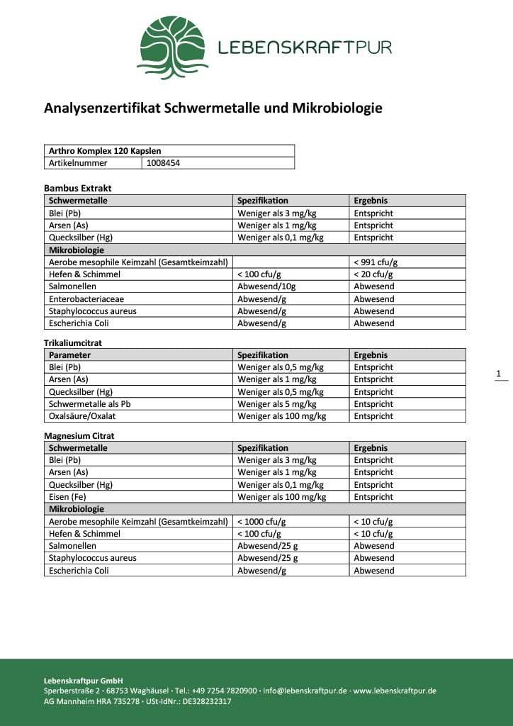 Arthro Formula Kapseln online kaufen | Lebenskraftpur